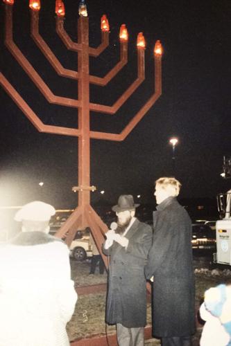 22-Foot Steel Chanukah Menorah Lights Up Genesee County | Community ...