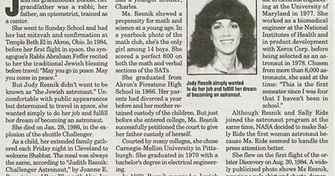 Looking Back: Jewish Astronauts Make Their Mark in History and in the ...