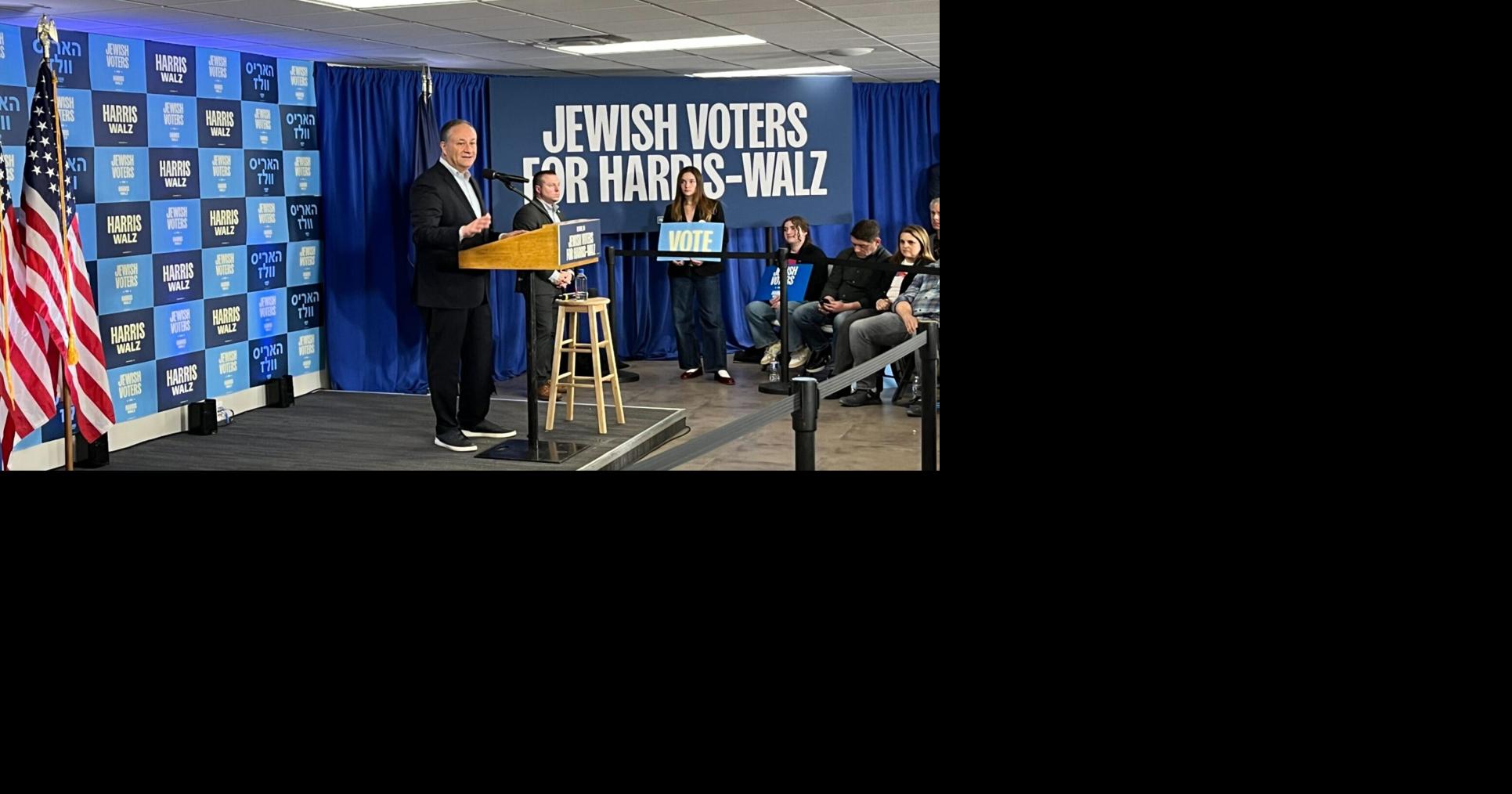 In Twin Events for Michigan Jewish Voters, Doug Emhoff and Ritchie ...