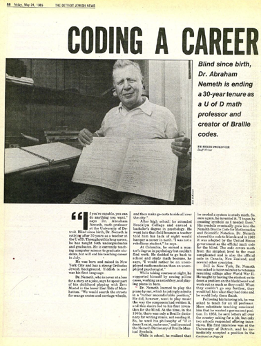 Looking Back: The Blind Mathematician | Mike Smith's Column ...