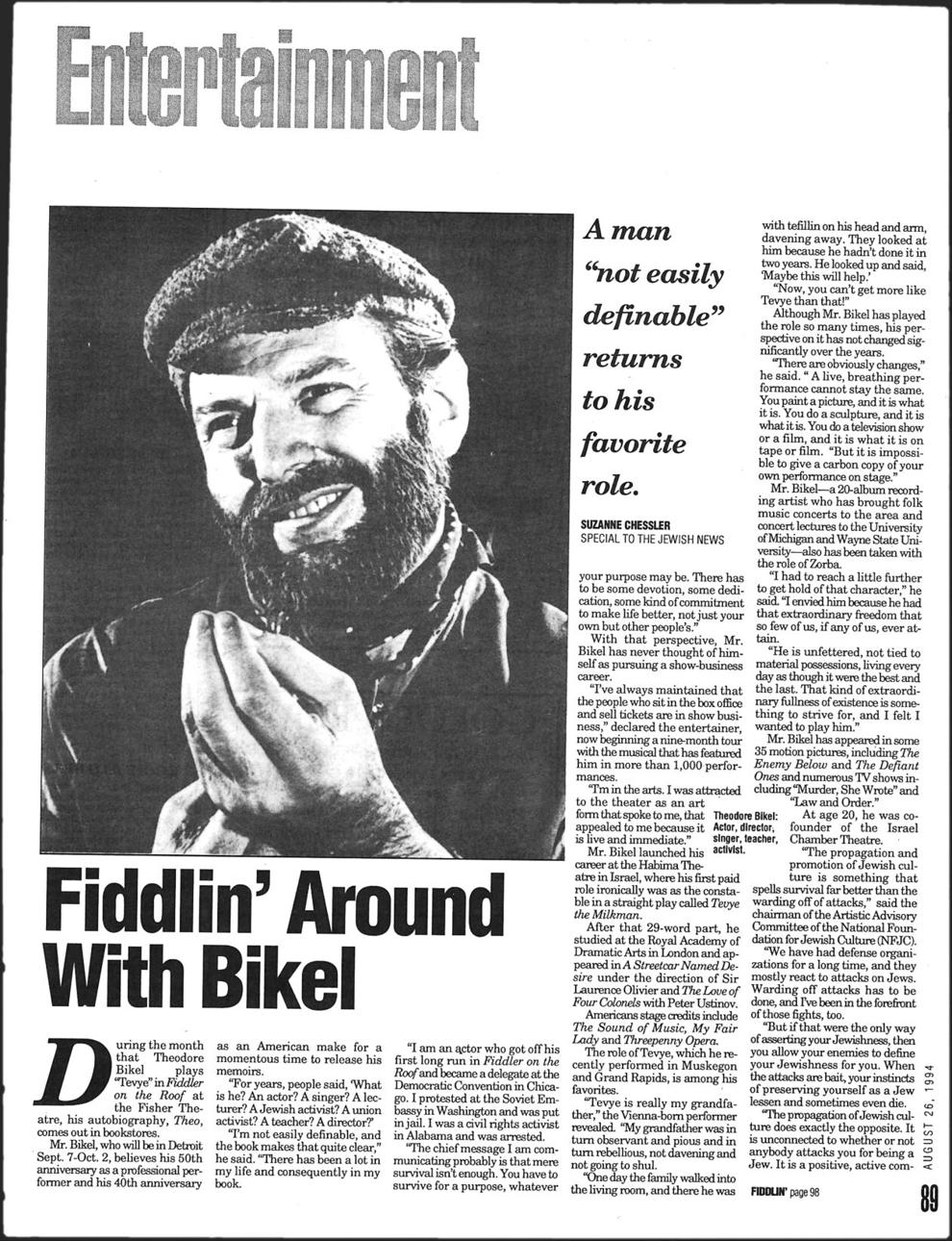 Actor, Musician, Activist: The Many Faces of Theodore Bikel | Culture ...