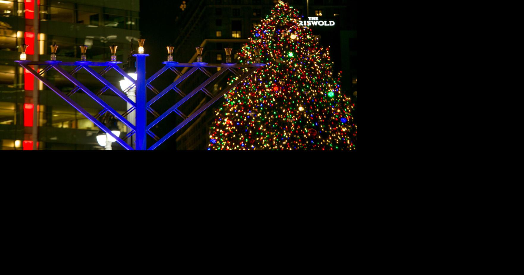 8th Annual Menorah In The D Brings Light To Rainy 1st Night Of Chanukah ...