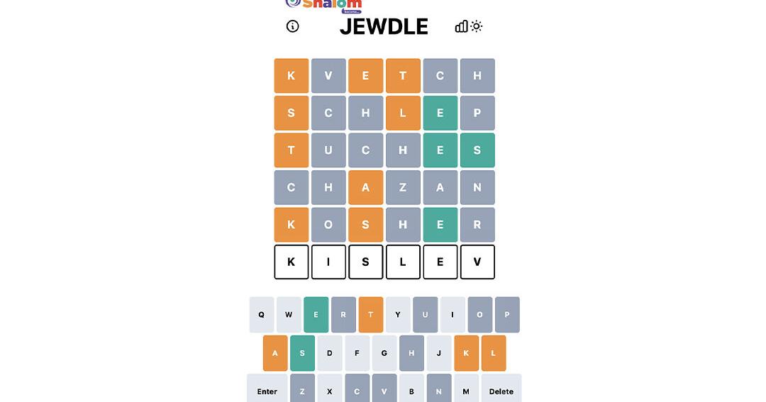 World of Wordle Inspires a New Game: Jewdle | Arts | thejewishnews.com