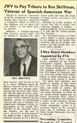 Looking Back: Ben Shiffman, Michigan’s Oldest Spanish-American War ...