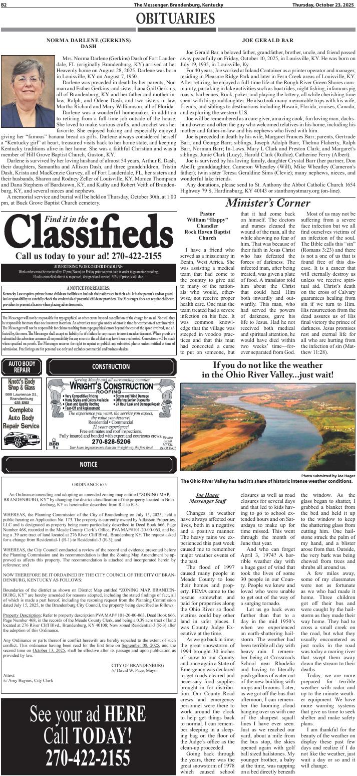 Page B02 | e-Edition | themessengerky.com