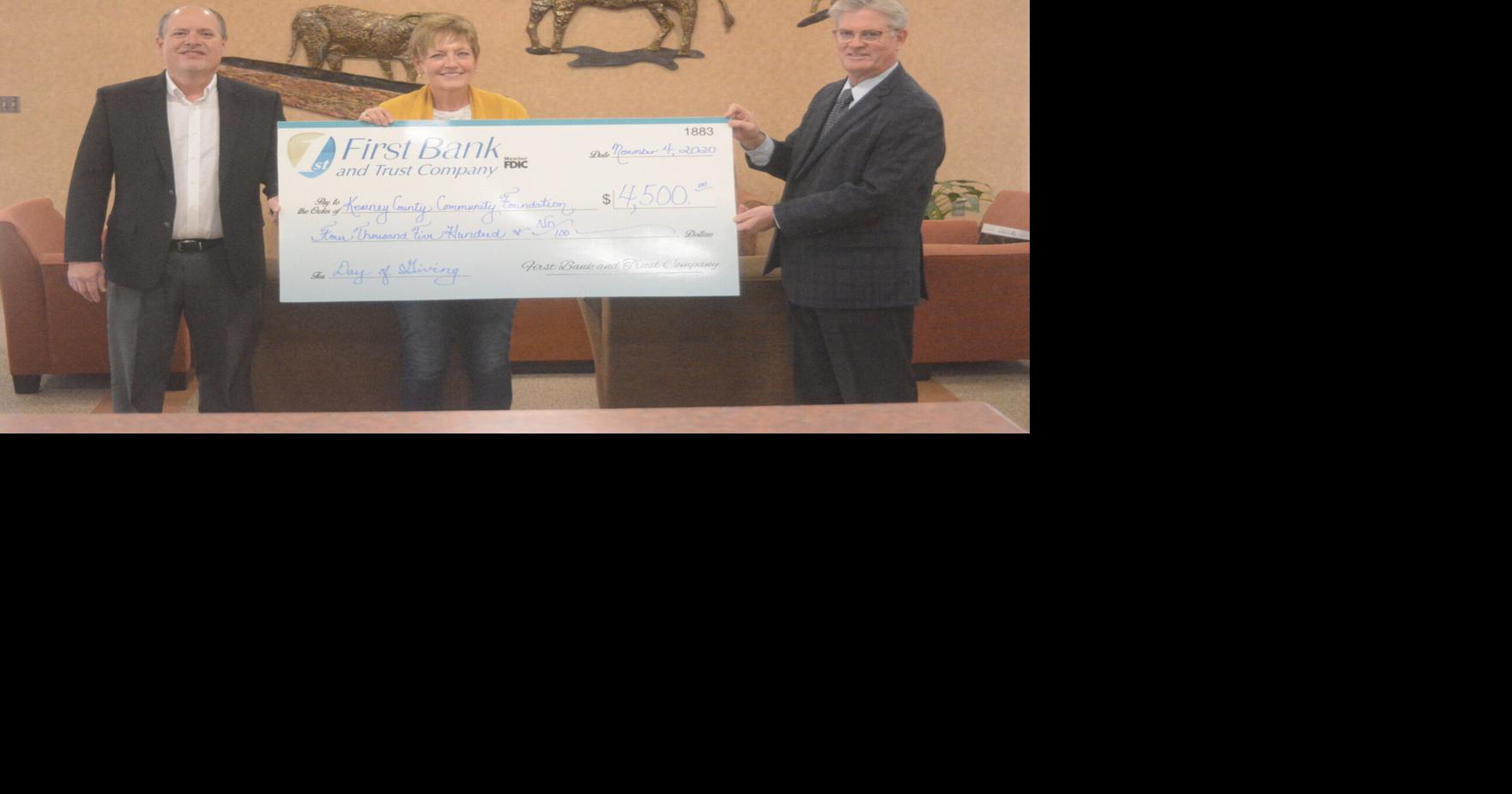 First Bank Kicks Off Kearney County Day Of Giving With $4,500 Donation ...