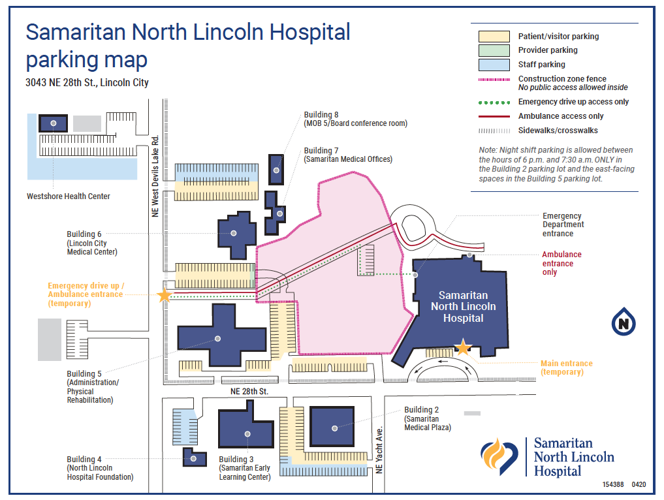 Temporary emergency access to relocate at Samaritan North Lincoln ...