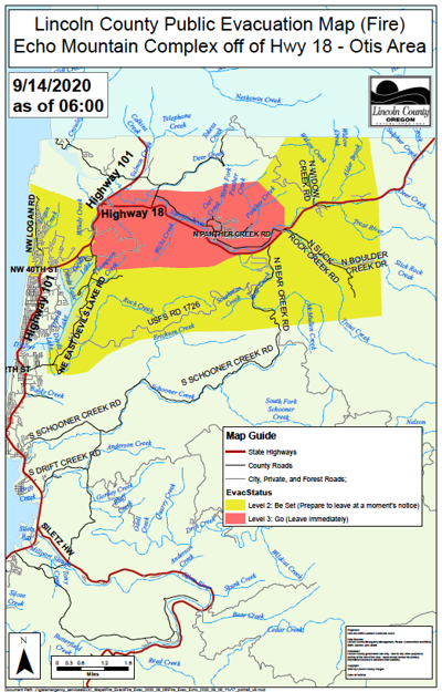 Evacuations downgraded East and South of Rose Lodge area | News ...