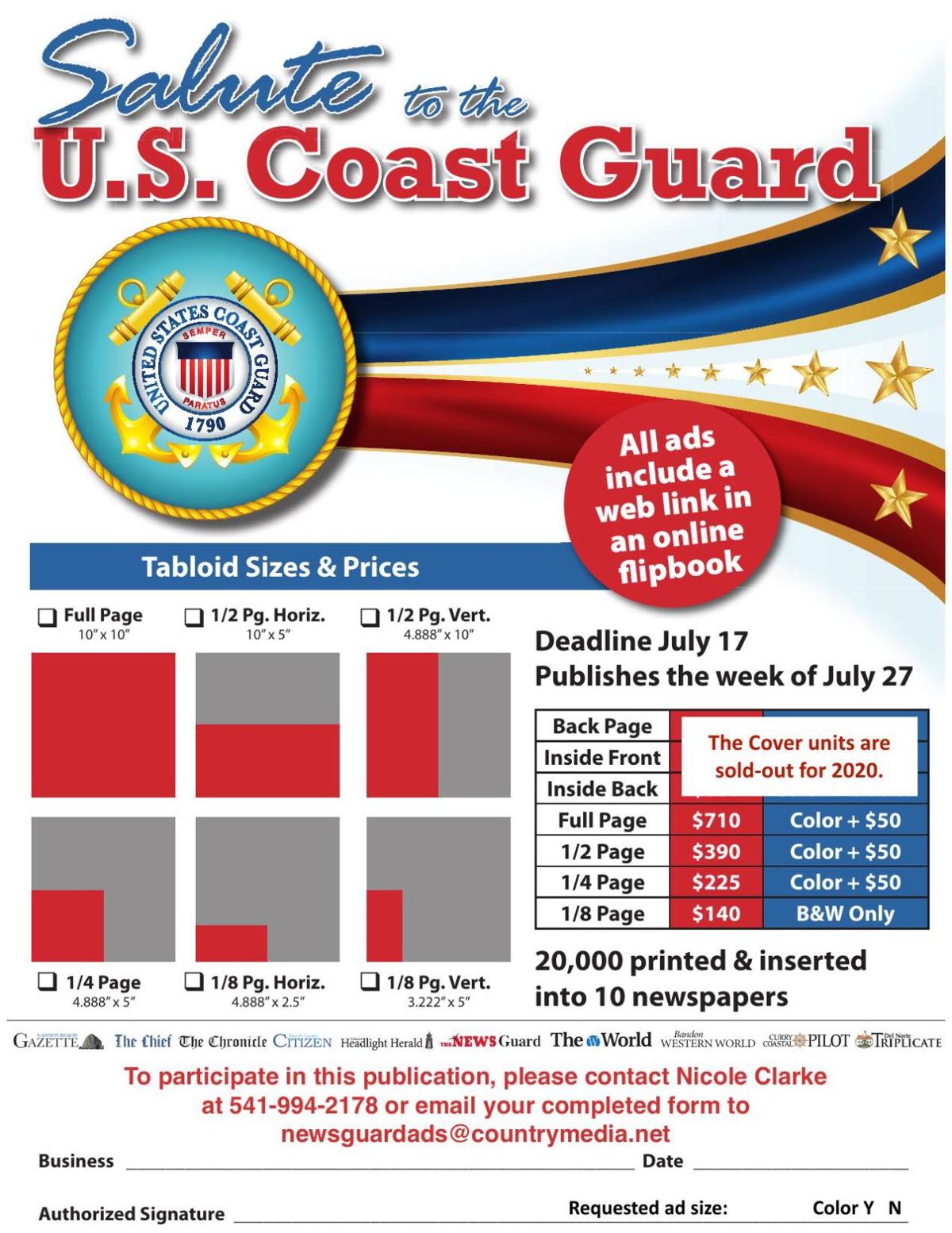 Salute to the U.S. Coast Guard Order Form | | thenewsguard.com