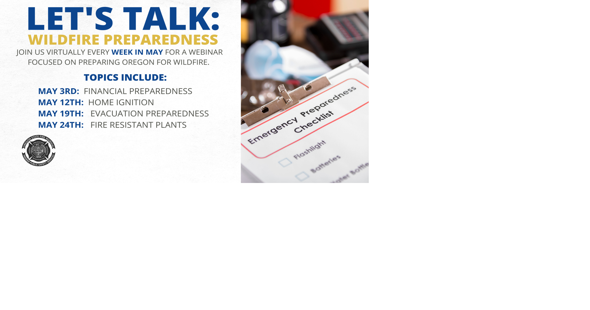 OSFM to host weekly webinars in May on wildfire preparedness | News | thenewsguard.com