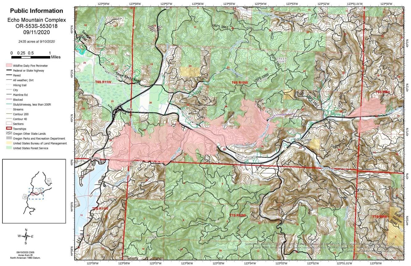 ODF continues to construct and hold fire lines at Echo Mountain | News ...