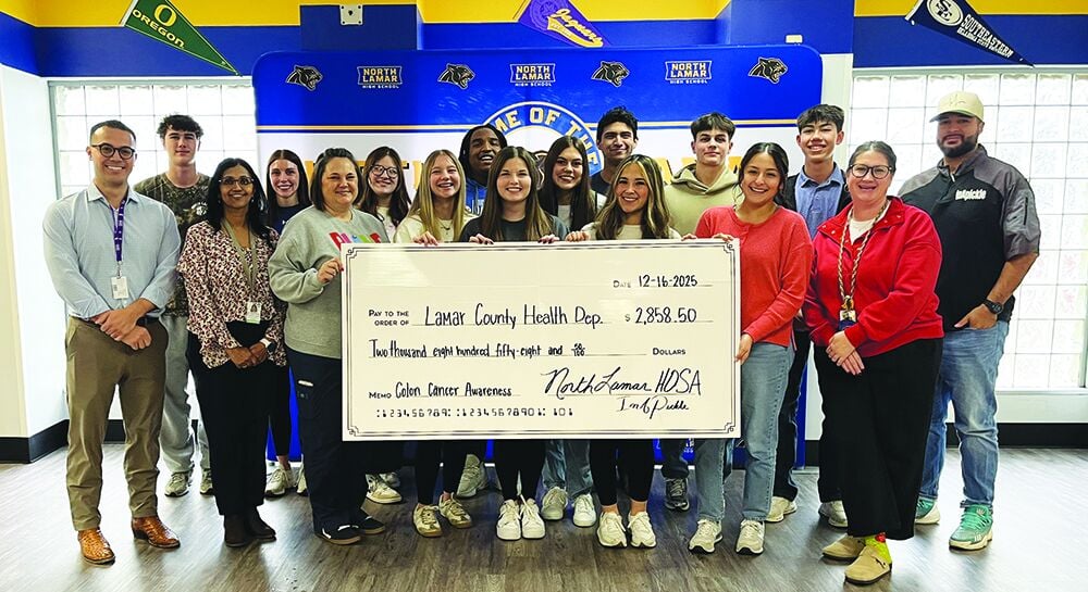 North Lamar HOSA students donate $2,858 to support colon cancer ...