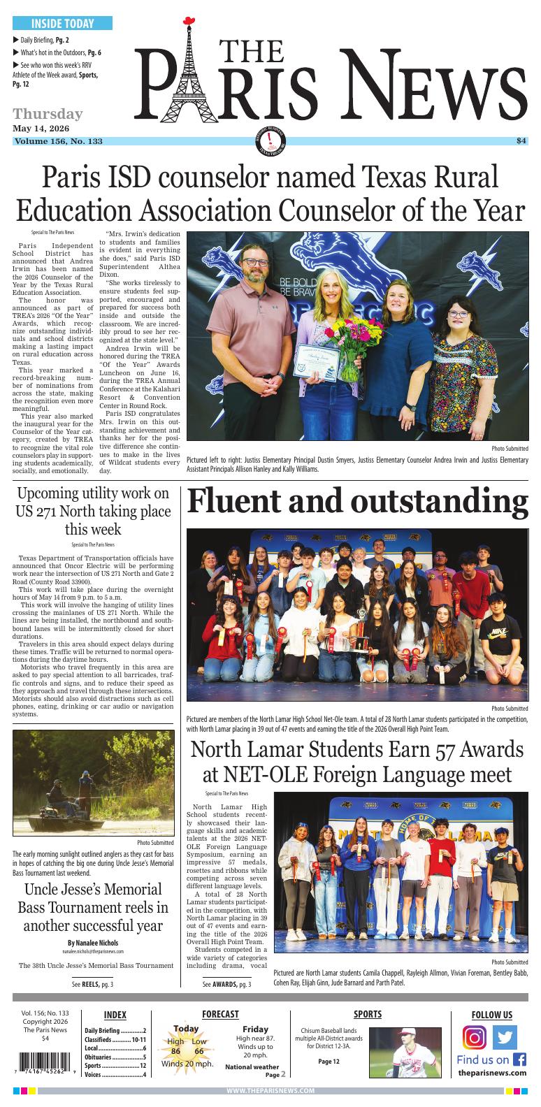 Page A01 | The Paris News | theparisnews.com