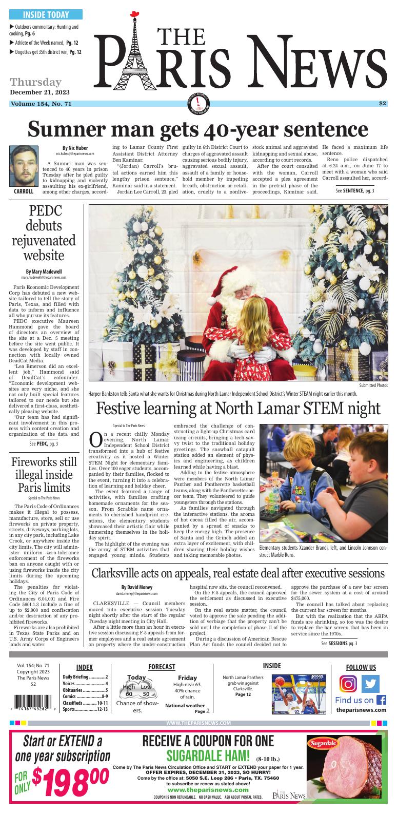 Page A01 | The Paris News | theparisnews.com