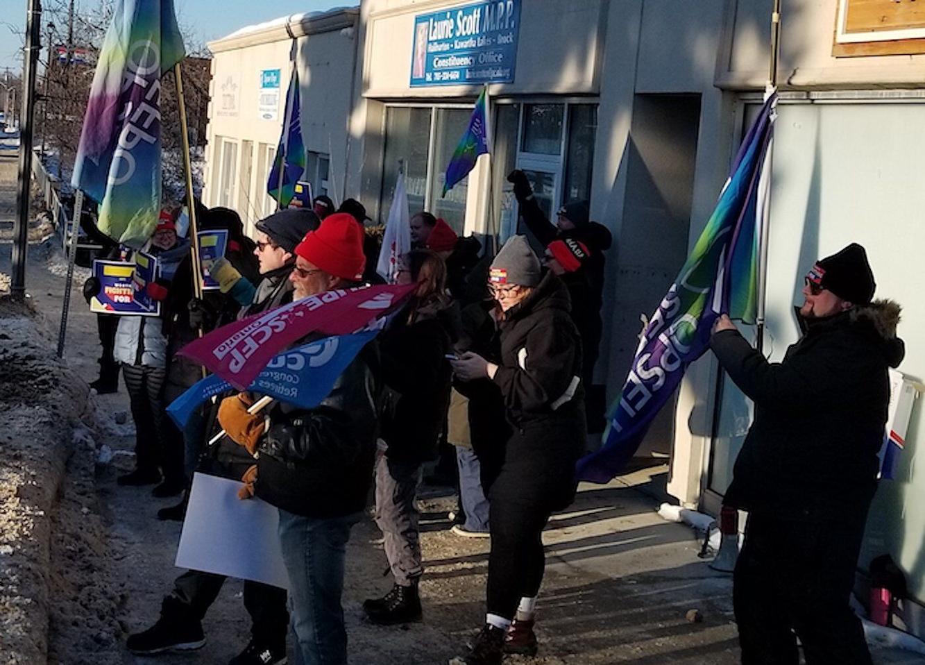 Community Living workers take fight to the board table