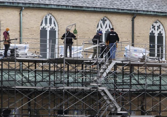 Photos: Television series filming at the Mount Community Centre in ...