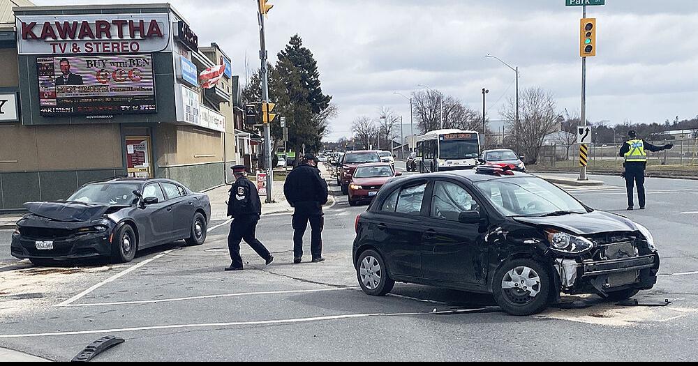 Unmarked OPP cruiser involved in two-car crash in Peterborough
