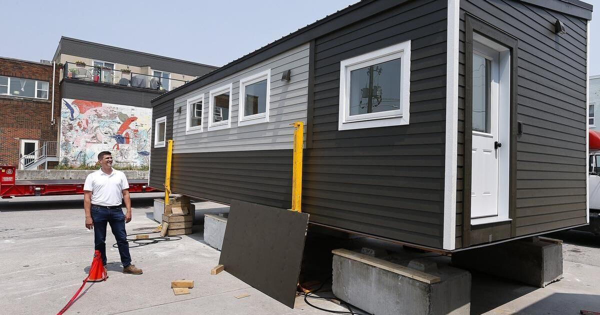 Mobile building set up at CTS site in downtown Peterborough
