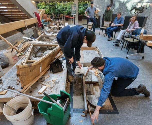 Witness 16-foot birchbark canoe construction at Trent