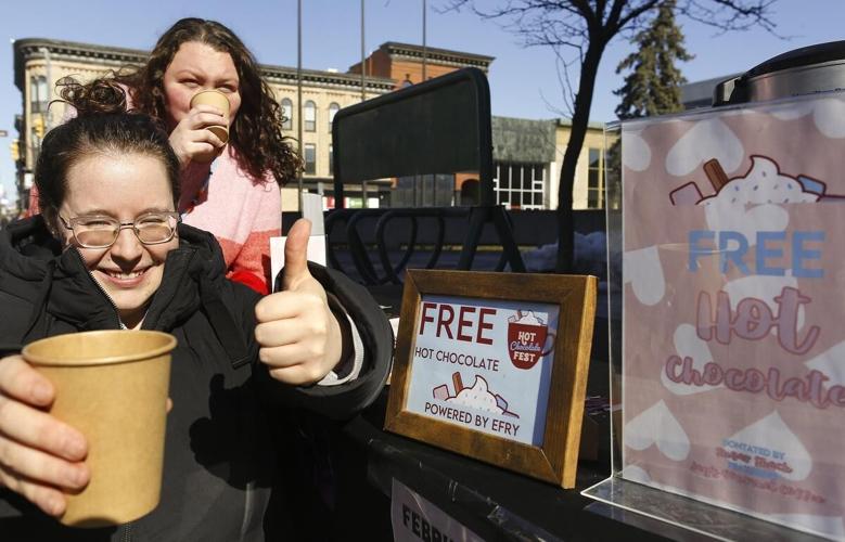 Photos: Valentine’s Day hot chocolate giveaway in downtown Peterborough