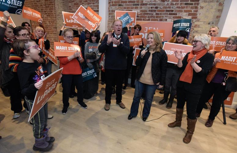 NDP Leader Marit Stiles was in Peterborough Sunday