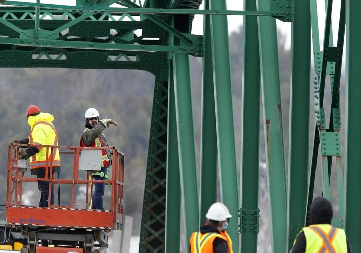 Engineers examine damaged Gannons Narrows Bridge