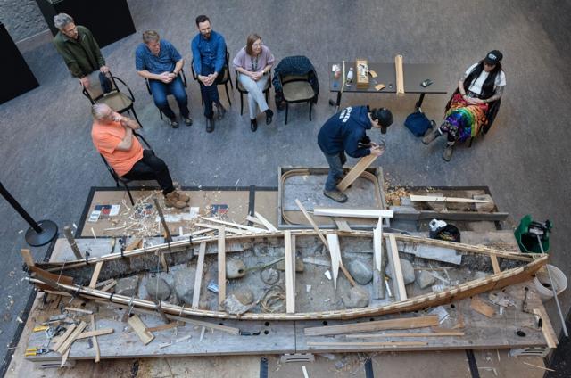 Witness 16-foot birchbark canoe construction at Trent