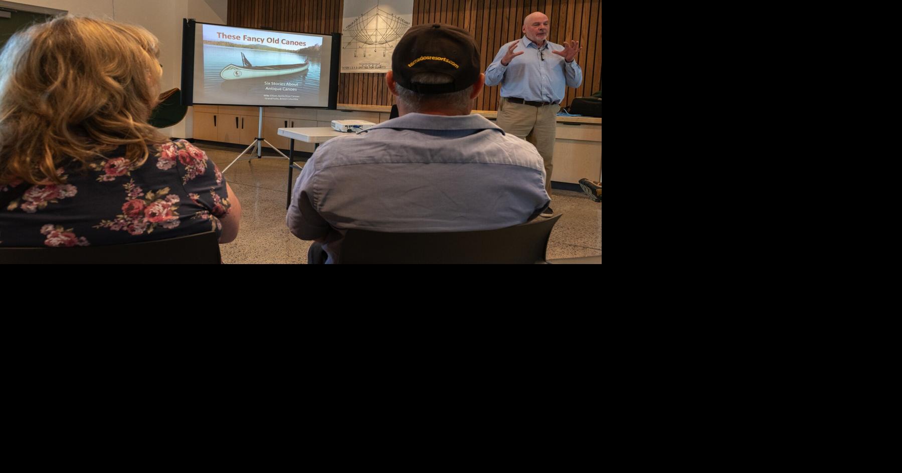 Author Mike Elliott talks at Canadian Canoe Museum