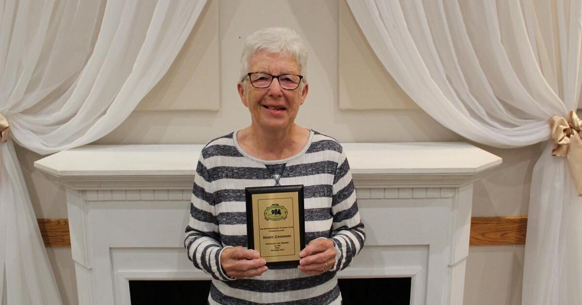Nancy Cavanagh given Honorary Life Membership to curling club