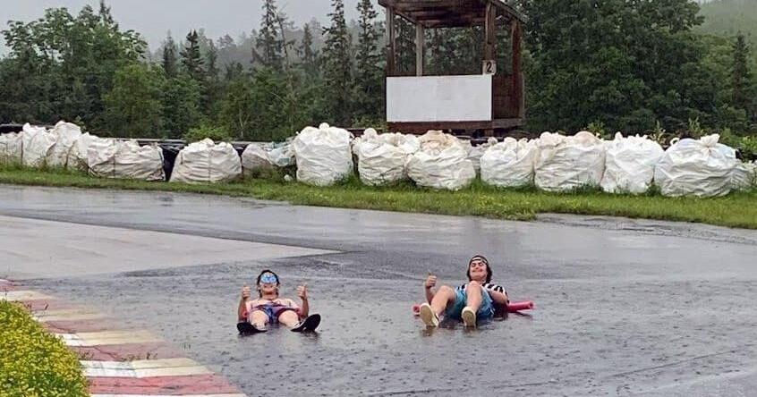 Flooding stranded Peterborough motorcycle racers Tomas Casas, Mack Weil