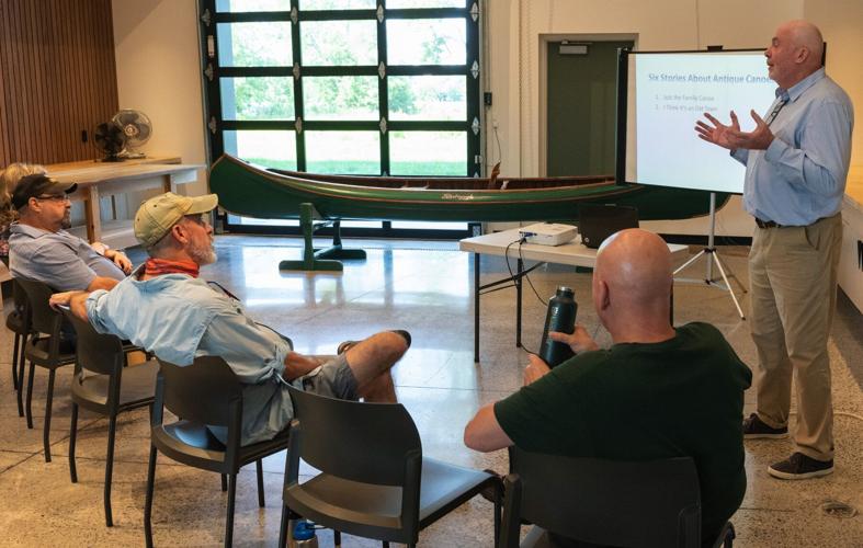 Author Mike Elliott talks at Canadian Canoe Museum