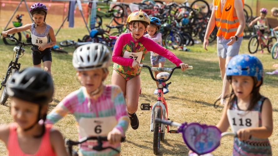 Kids take part in Northstar Industries PTBO Kids Triathlon