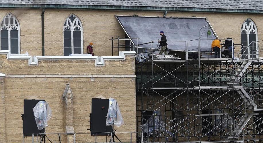 Photos: Television series filming at the Mount Community Centre in ...