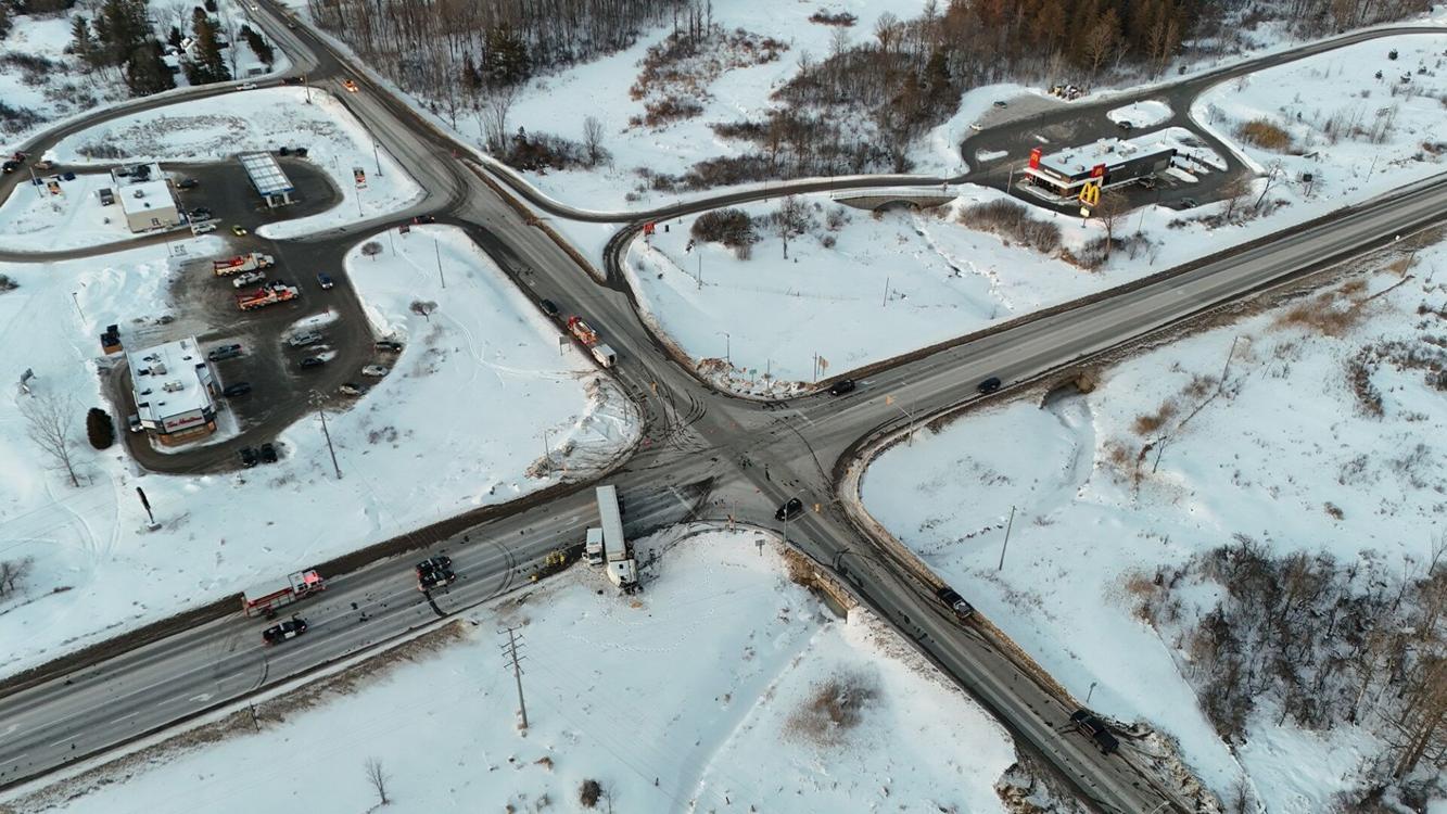 Ambulance, tractor trailer collide near Madoc