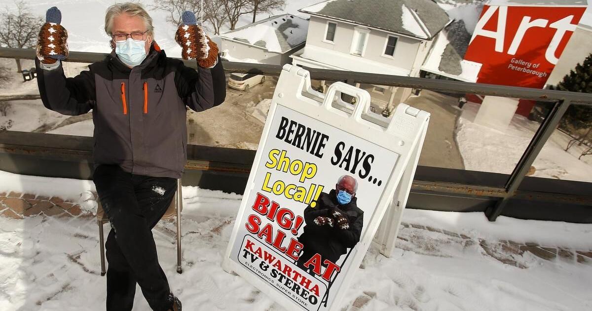 Photos: Bernie Sanders pop-up promotes supporting local Peterborough ...
