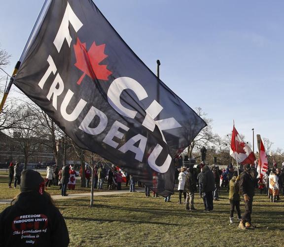 Photos: Rally held in Peterborough to protest Trudeau policies