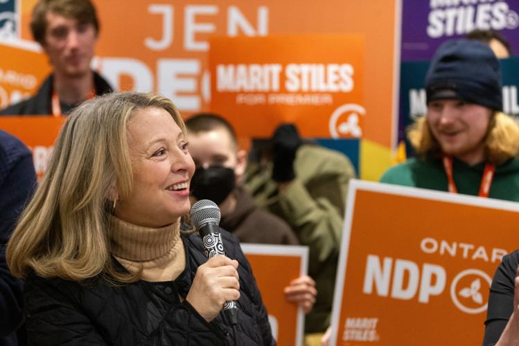 NDP Leader Marit Stiles was in Peterborough Sunday