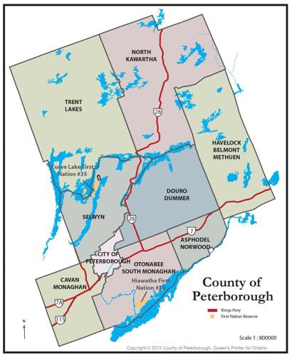 How far can Peterborough Police go into the county?