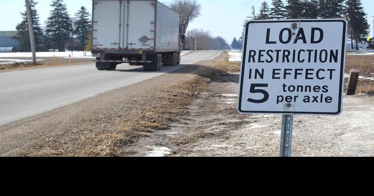 Load restrictions in effect from March 1 to April 30