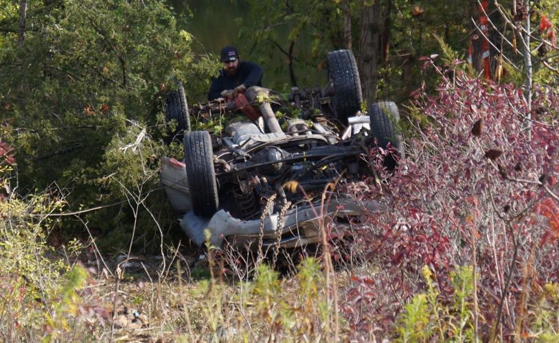 Badly damaged pickup removed from Trent River Campbellford
