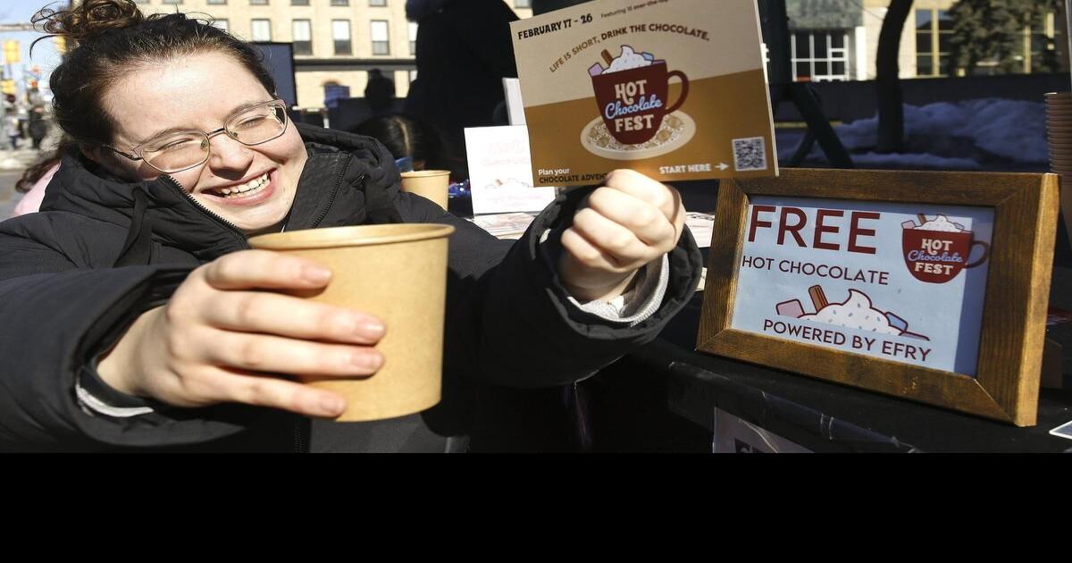 Photos: Valentine’s Day hot chocolate giveaway in downtown Peterborough