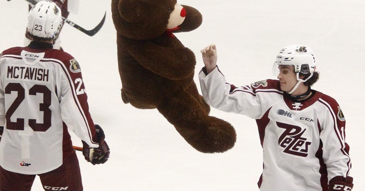 Photos: 1,070 teddy bears rain down at Peterborough Petes game
