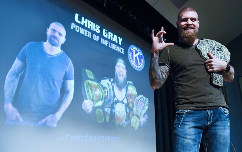 Cody Deaner with TNA Wrestling speaks at Adam Scott