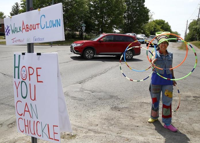 Walk About Clown lifting spirits in Peterborough during pandemic