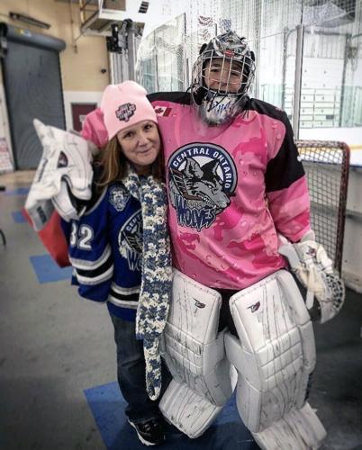 Pink in the Rink special for Peterborough Petes player Easton Rye’s mom