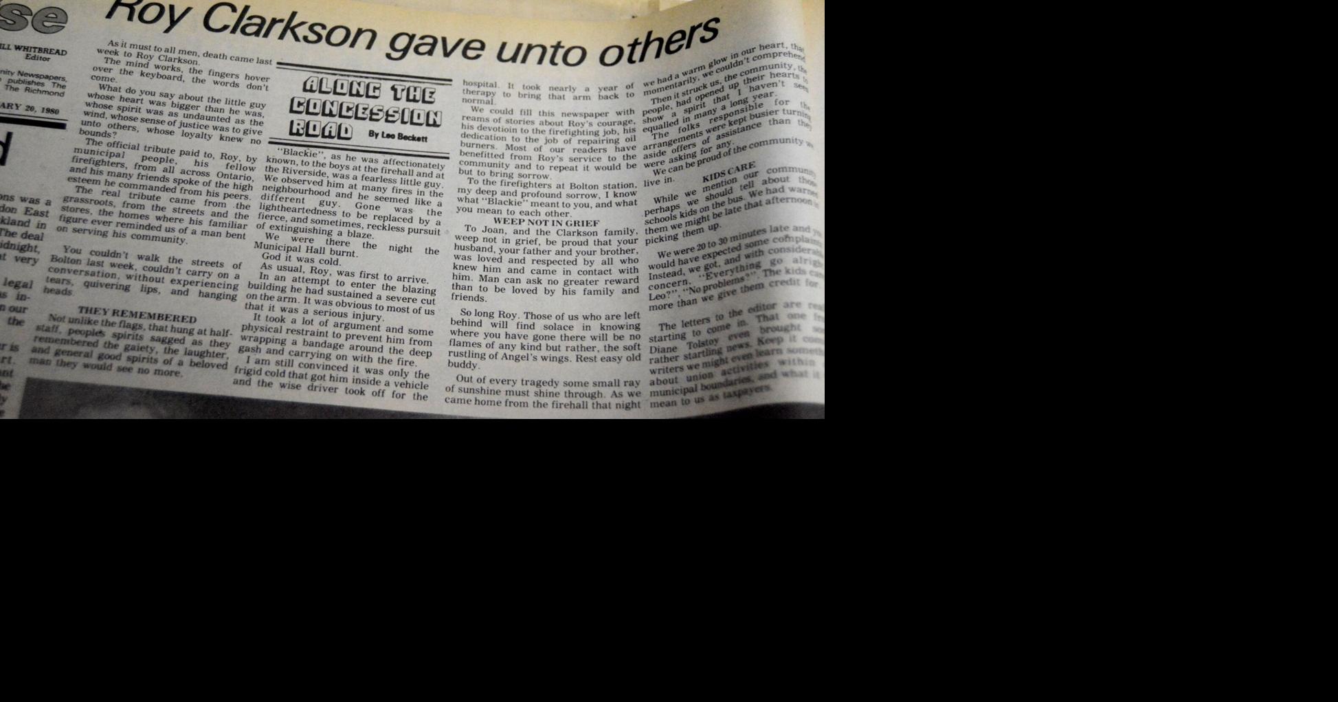 Daughter wants monument in memory of father: Caledon firefighter killed ...