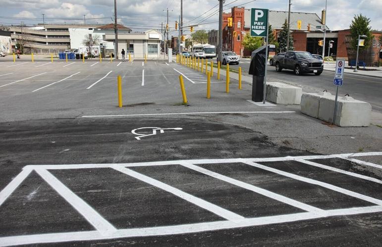 Temporary parking lot set up in downtown Peterborough after Simcoe ...