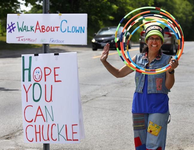 Walk About Clown lifting spirits in Peterborough during pandemic