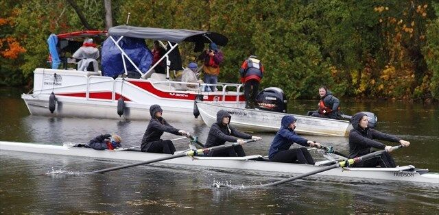 Rowing movie filming at Trent University in Peterborough