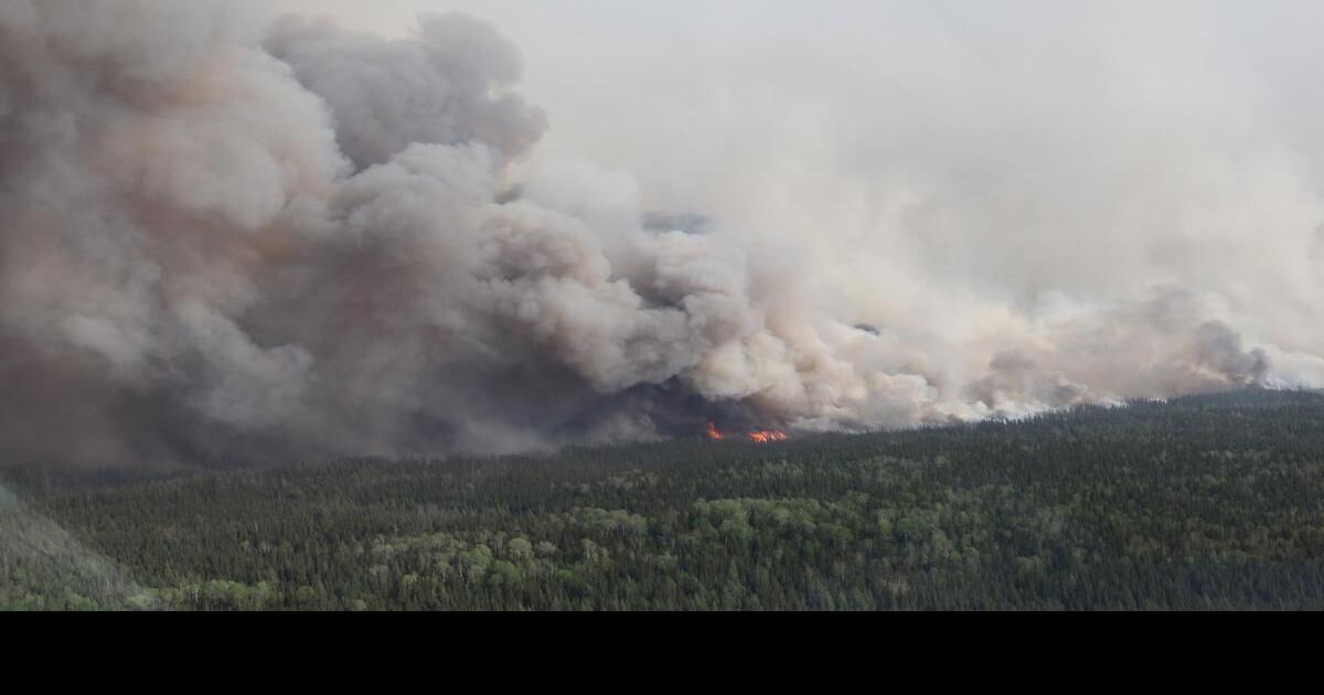 Forest fire in Trent Lakes in northern Peterborough County